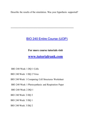 BIO 240 Inspiring Innovation/tutorialrank.com