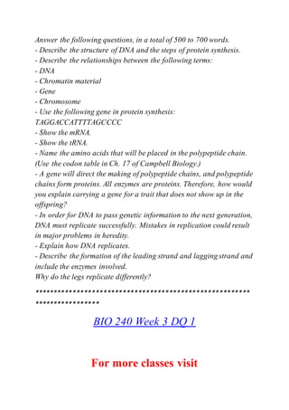 Bio 240 Education Organization / snaptutorial.com