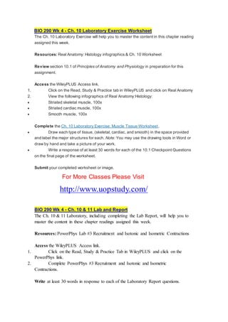 Bio 290 bio290 bio 290 education for service uopstudy.com