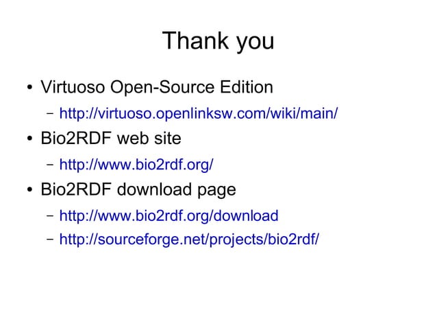 Bio2RDF/Virtuoso | PPT