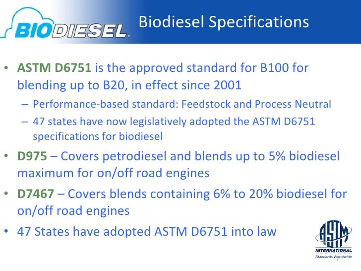 Astm standards for biodiesel - javastoun