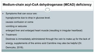 Disorders Associated with Fatty Acid Catabolism | PPT