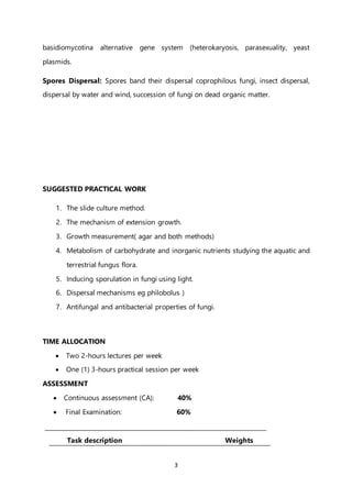 Bio361 mycology course outline | DOCX