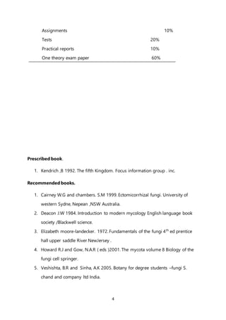 Bio361 mycology course outline | DOCX