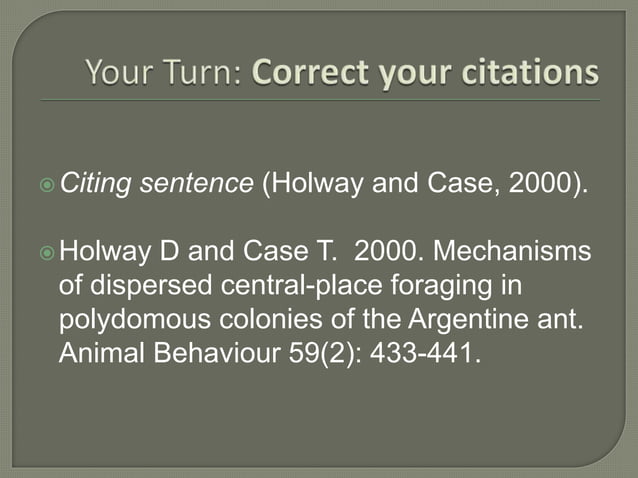 Citing the Biological Literature | PPTX | Biological Sciences | Science