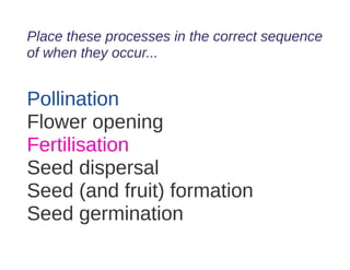 Key Stage 3 Plant reproduction | PPT