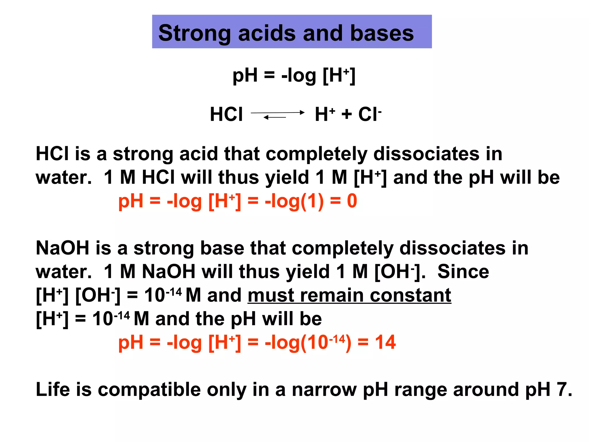 Acid-Base Equilibria, pH and Buffers | PPT