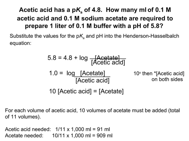 Acid-Base Equilibria, pH and Buffers | PPT | Chemistry | Science