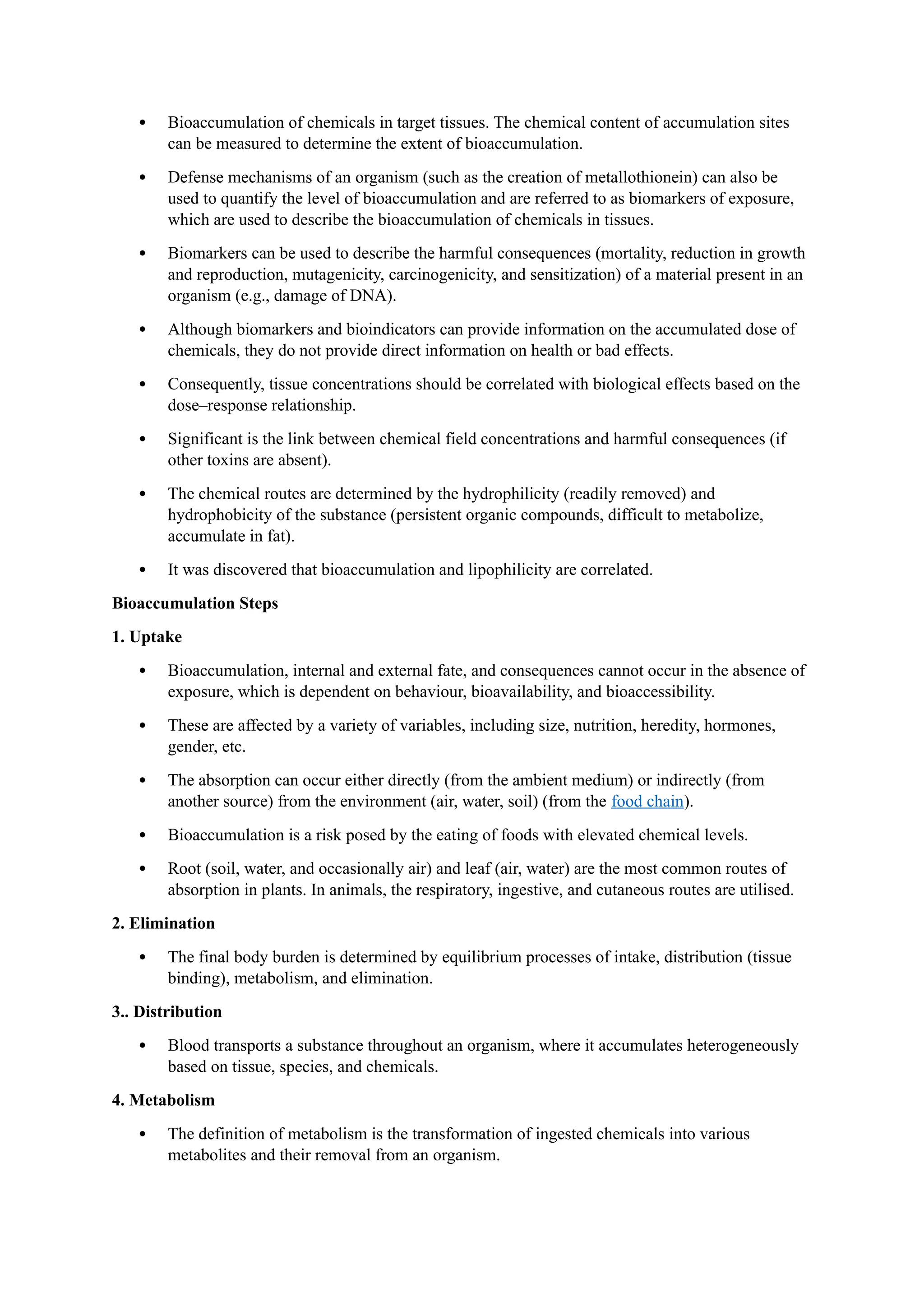 Bioaccumulation AND ITS EFFECT ON ENVIRONMENT | DOCX