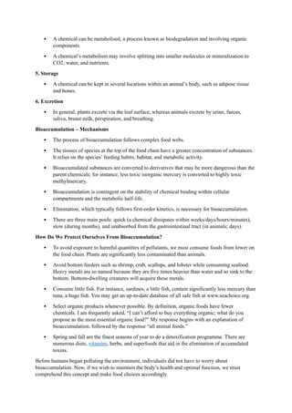 Bioaccumulation AND ITS EFFECT ON ENVIRONMENT | DOCX