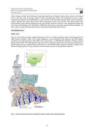 Bioaccumulation of heavy metals in crabs at bundu ama community, port ...