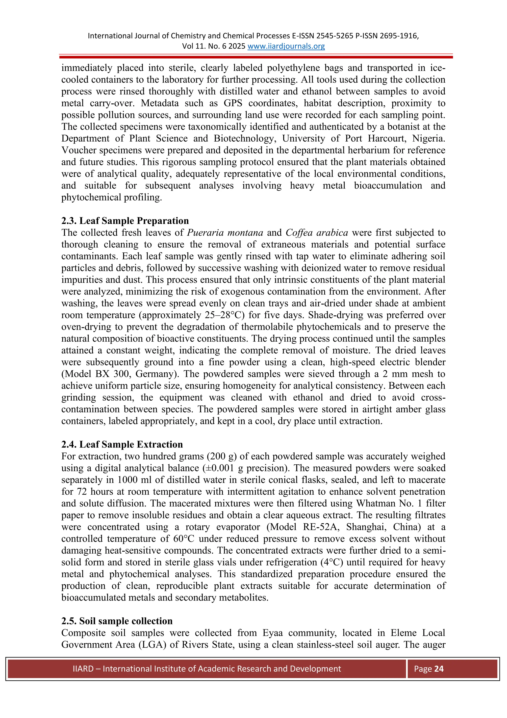 Bioaccumulation Potential and Phytochemical Profiling of Coffea arabica ...