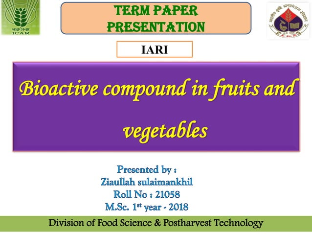 Bioactive compound in fruits and vegetables | PDF | Healthy Cooking and ...