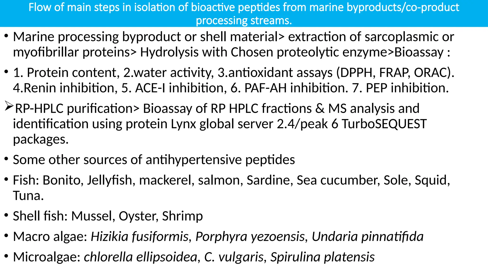 Bioactive compounds from marine sources and their applications by B | PPTX