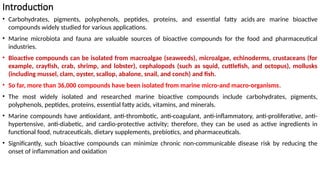 Bioactive compounds from marine sources and their applications by B | PPTX
