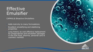 CAPMUL Multifunctional Bioactive Emulsifiers | PPT