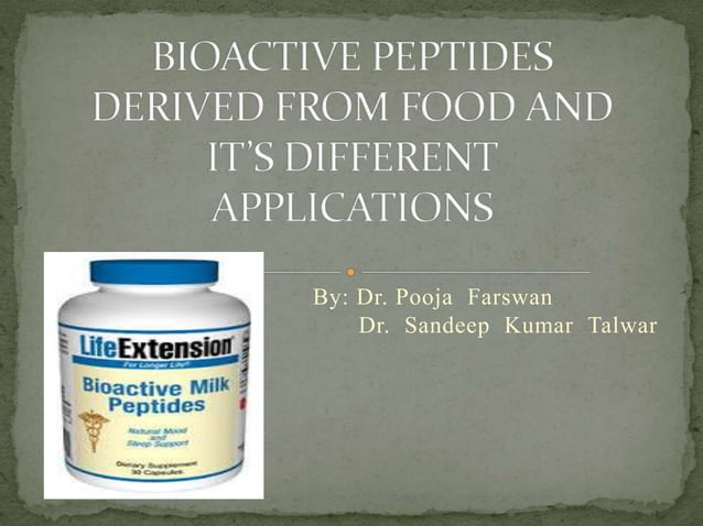Bioactive peptides and it's applications. | PPTX | Chemistry | Science