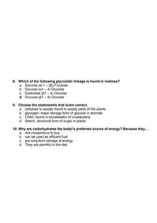 BIOCHEMISTRY ACTIVITY #5, ABOUT CARBOHYDRATES | PDF