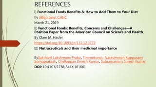 Bioactivity of functional foods and neutraceuticals | PPTX