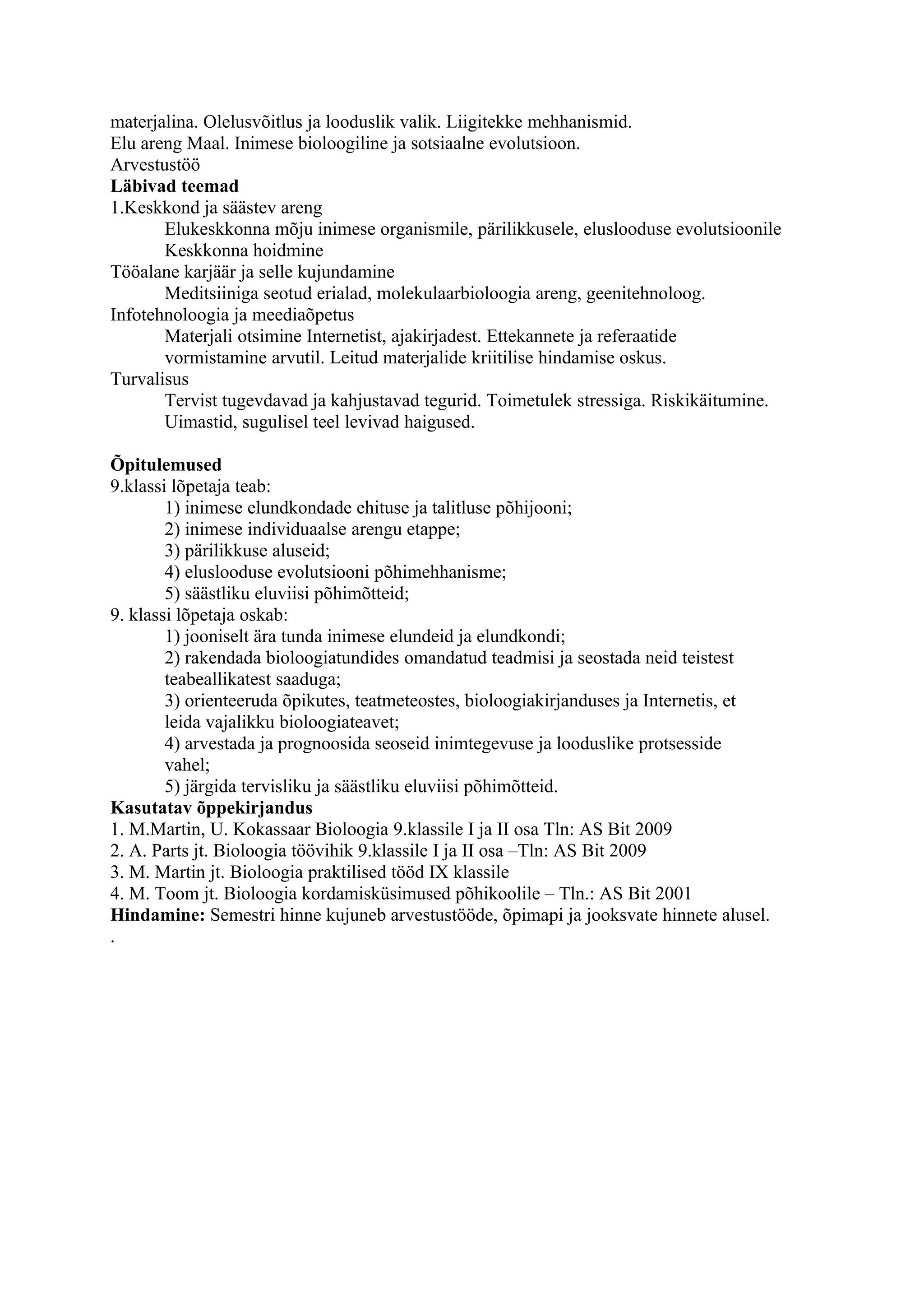 Bioainekava | RTF