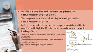 Biomedical Instrumentation introduction, Bioamplifiers | PPTX