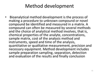 Bioanalysis overview | PPTX