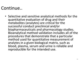 Bioanalysis overview | PPTX
