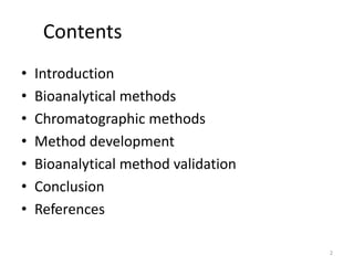 Bioanalysis overview | PPTX