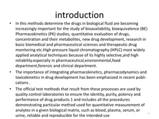 Bioanalysis overview | PPTX
