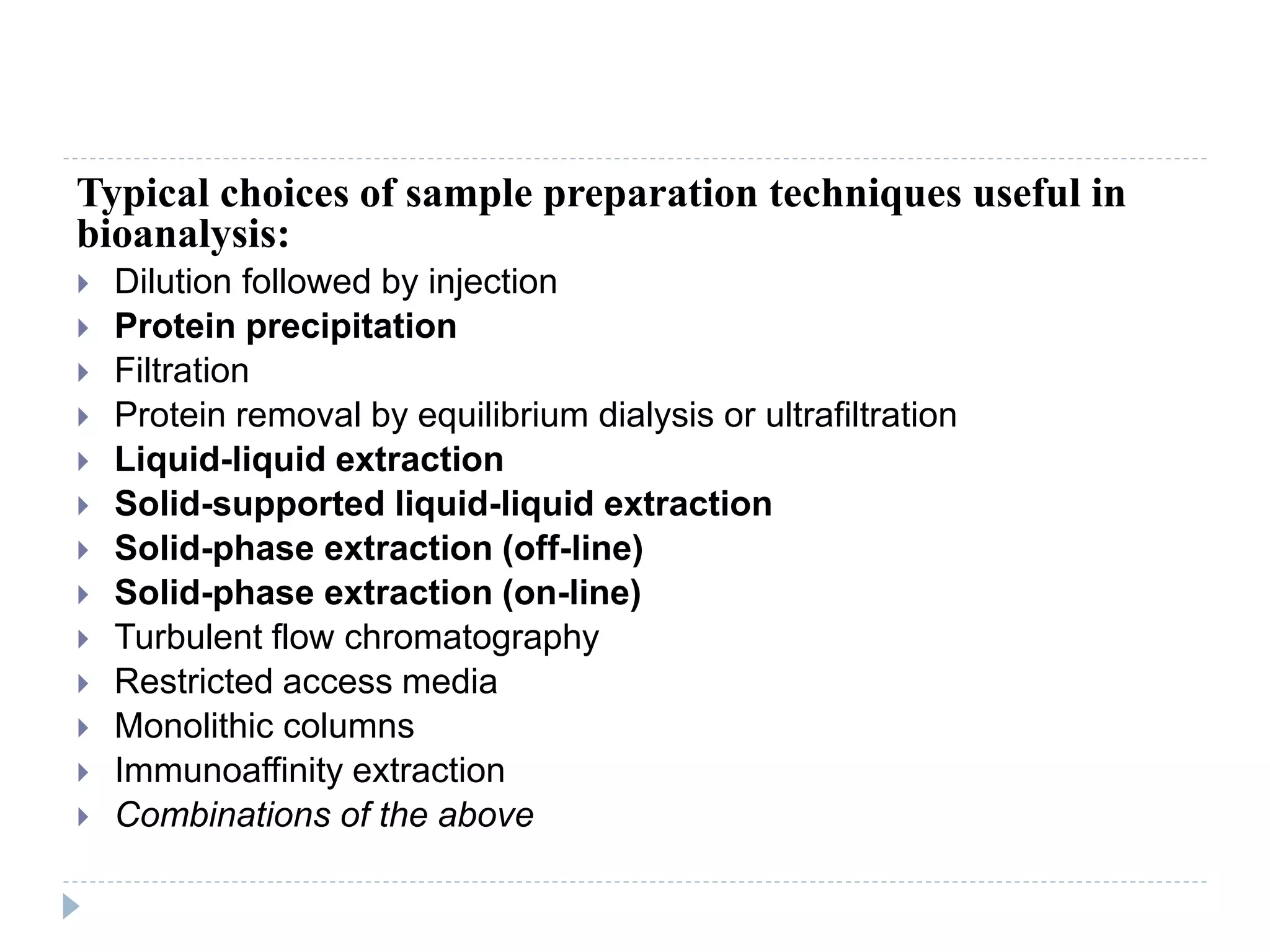 Bioanalytical Extraction Methods And Validation Parameters Pptx