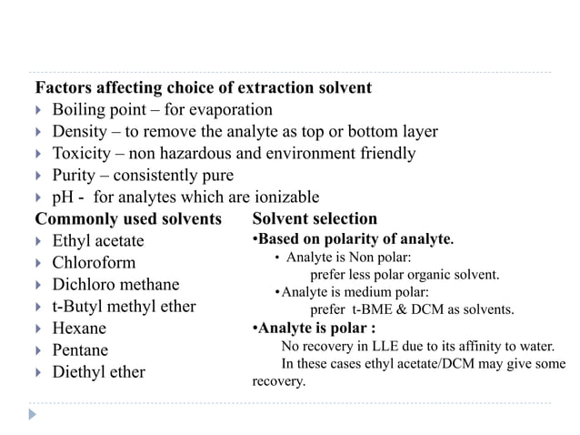 Bioanalytical Extraction Methods And Validation Parameters Pptx Chemistry Science
