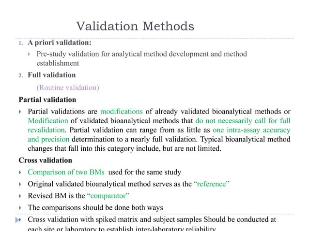 bioanalytical extraction methods and validation parameters.pptx ...