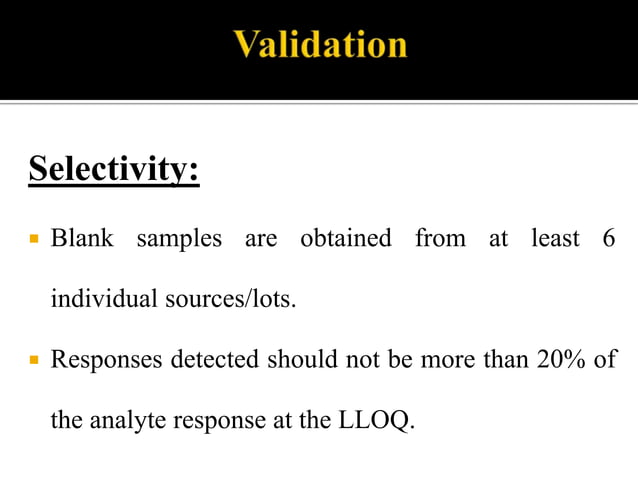 Bioanalytical Methods And Its Validation Pptx Chemistry Science
