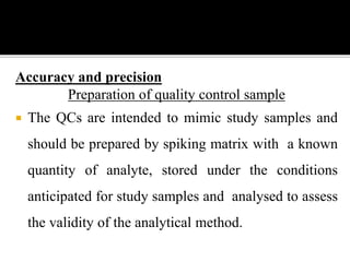 Bioanalytical methods and its validation | PPTX