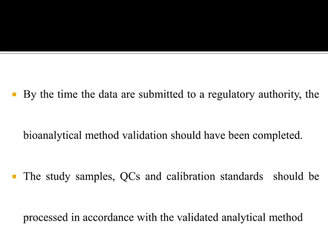 Bioanalytical Methods And Its Validation Pptx Chemistry Science