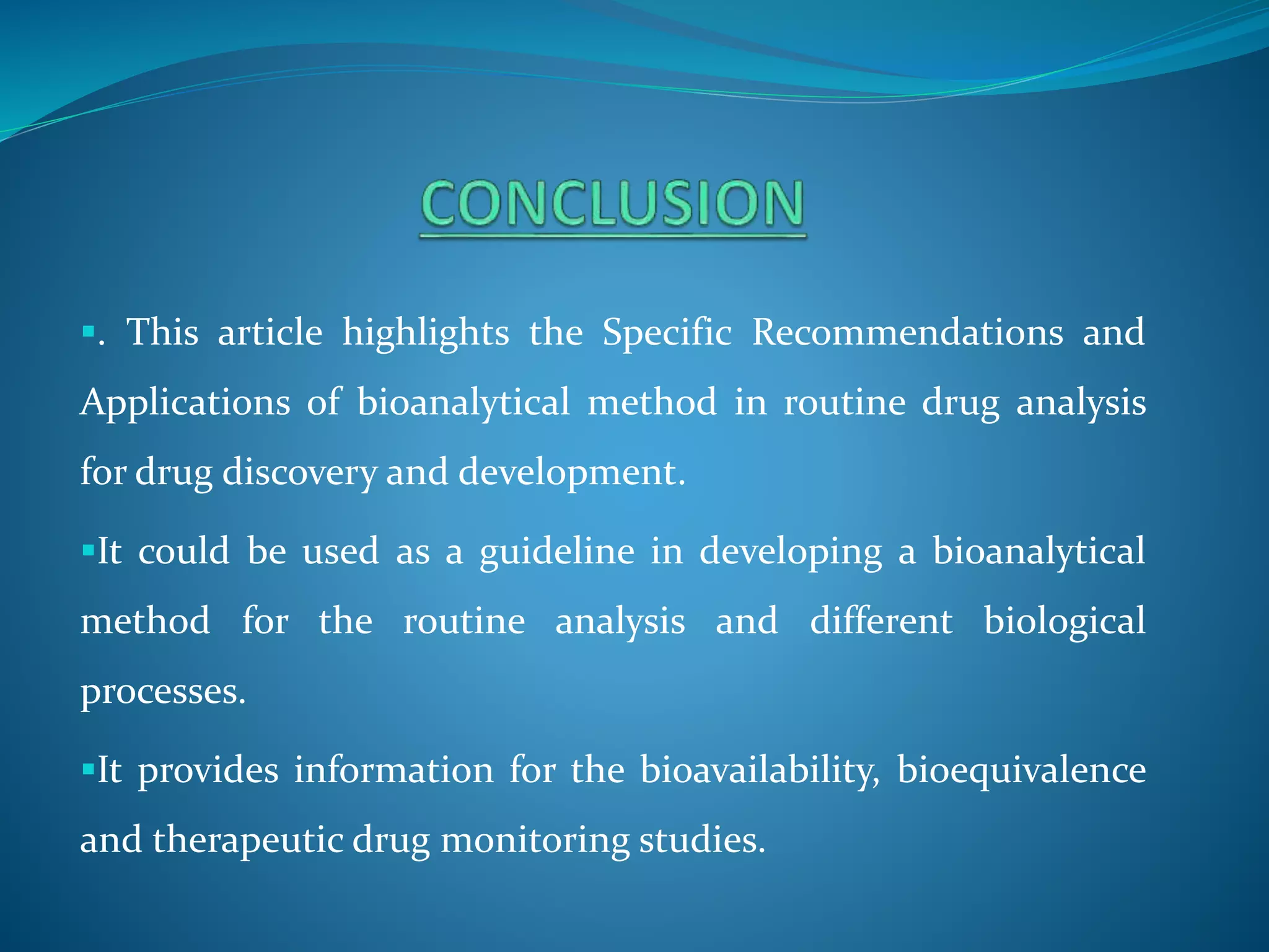 Bioanalytical method validation | PPTX
