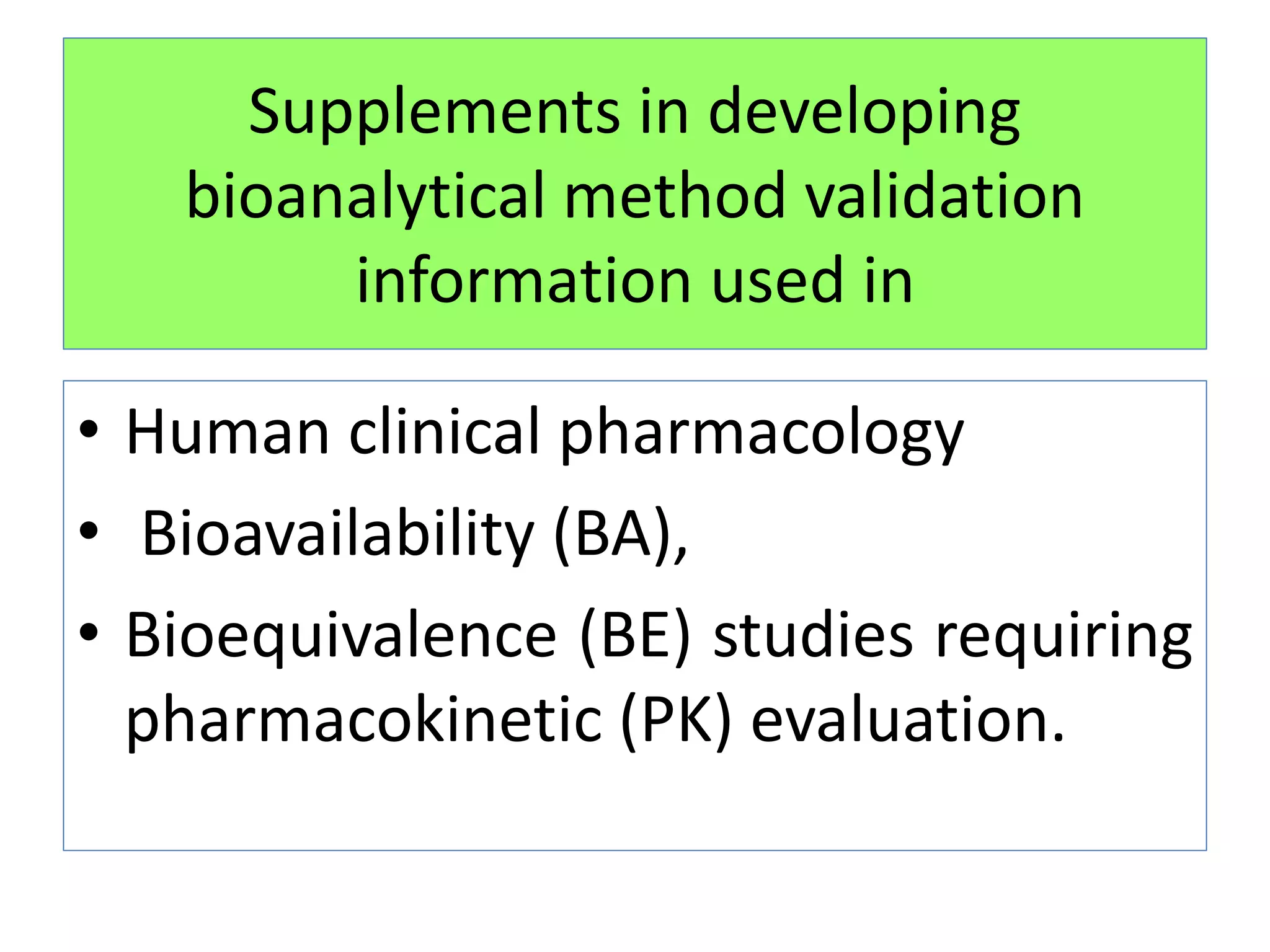 Bioanalytical method validation usfda | PPTX