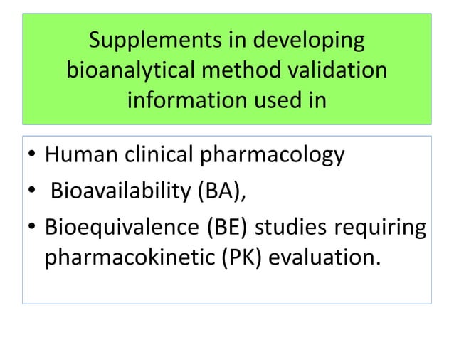 Bioanalytical method validation usfda | PPTX