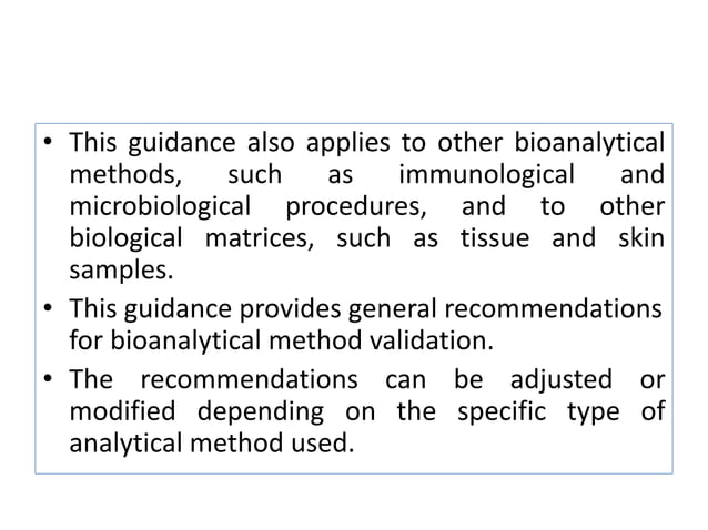 Bioanalytical method validation usfda | PPTX