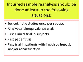Bioanalytical method validation emea | PPTX
