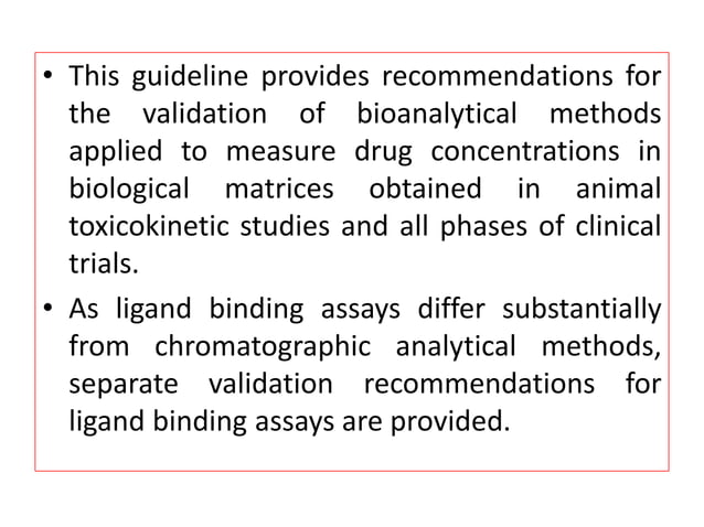 Bioanalytical method validation emea | PPTX