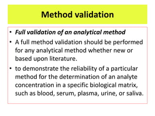 Bioanalytical method validation emea | PPTX