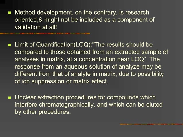 Bioanalytical Method Validation Fda Perspective | PPTX | Chemistry ...