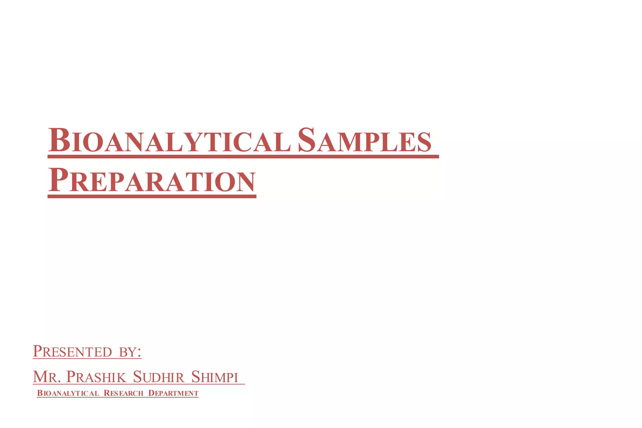 Bioanalytical samples preparation | DOCX