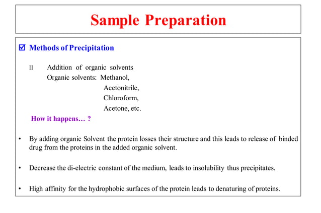 Bioanalytical samples preparation | DOCX | Chemistry | Science
