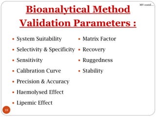 Bioanalytical Method Validation | PDF