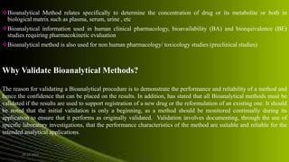 Bioanlytical method development | PPTX