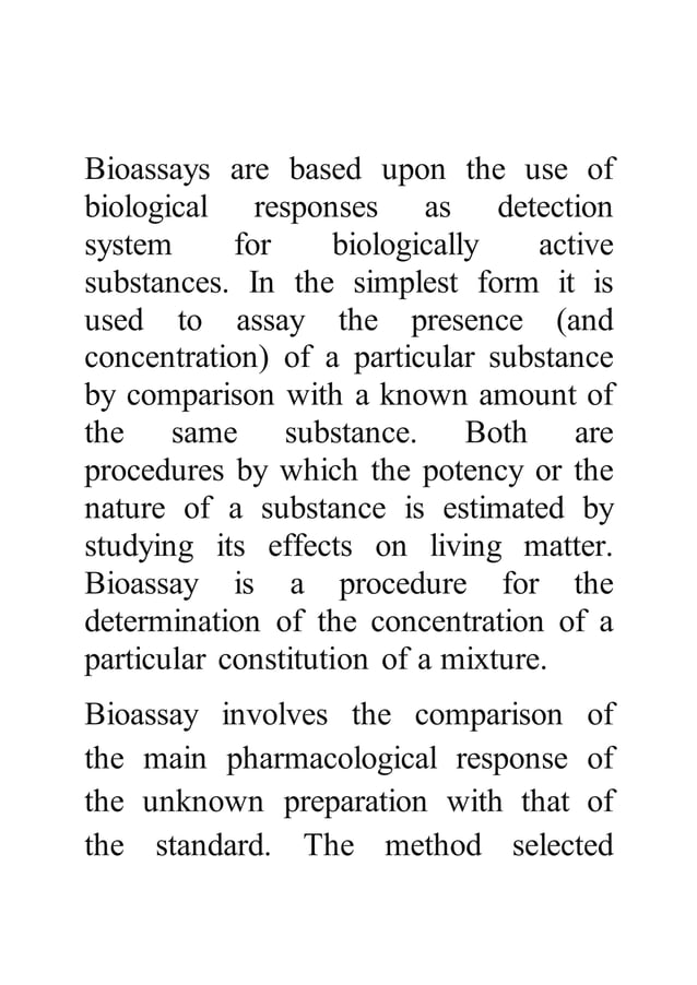 Bioassay | DOCX | Chemistry | Science