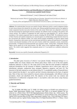 Bioassay-Guided Isolation and Identification of Antibacterial Compounds from Swietenia ...