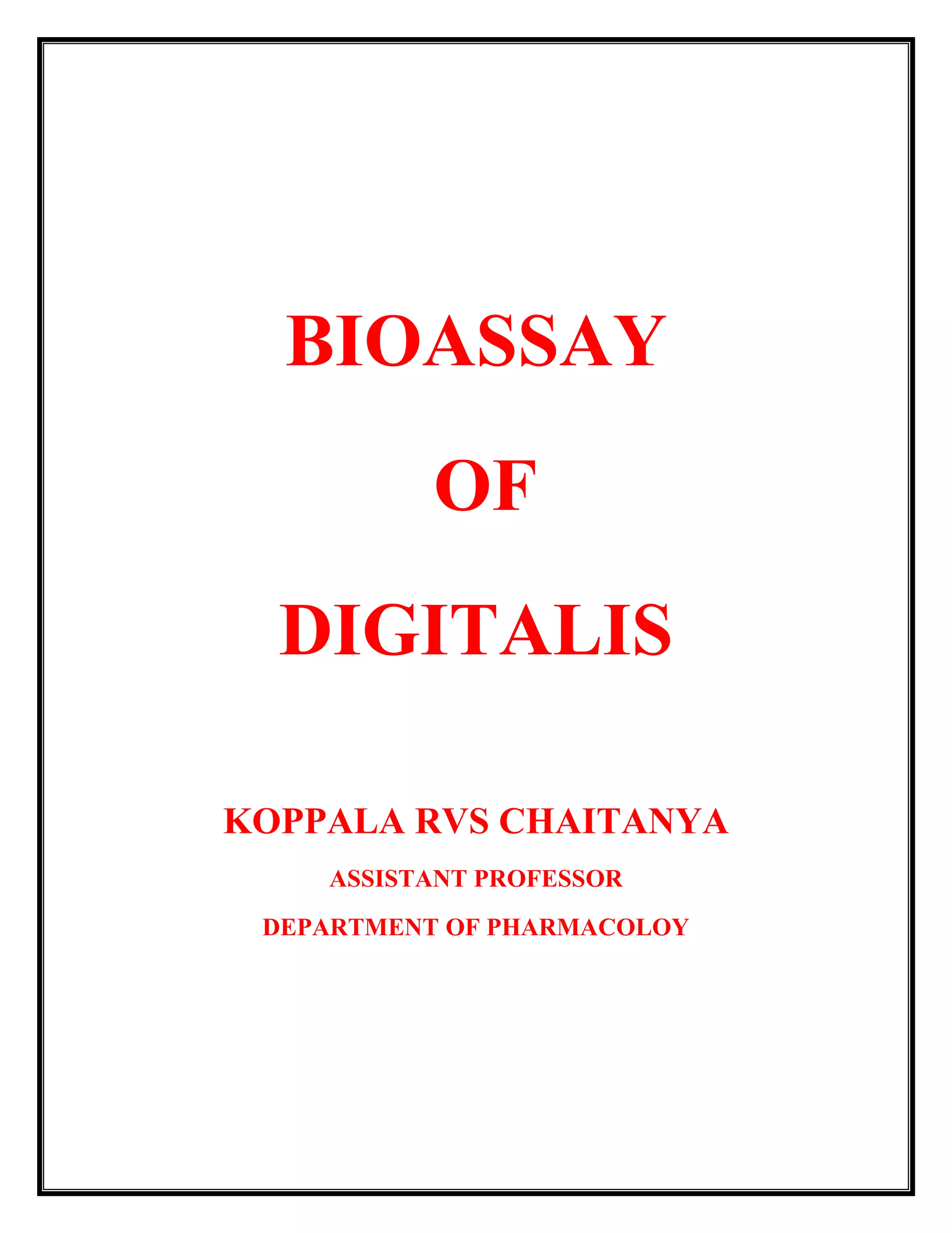 Bioassay of Digitalis | PDF